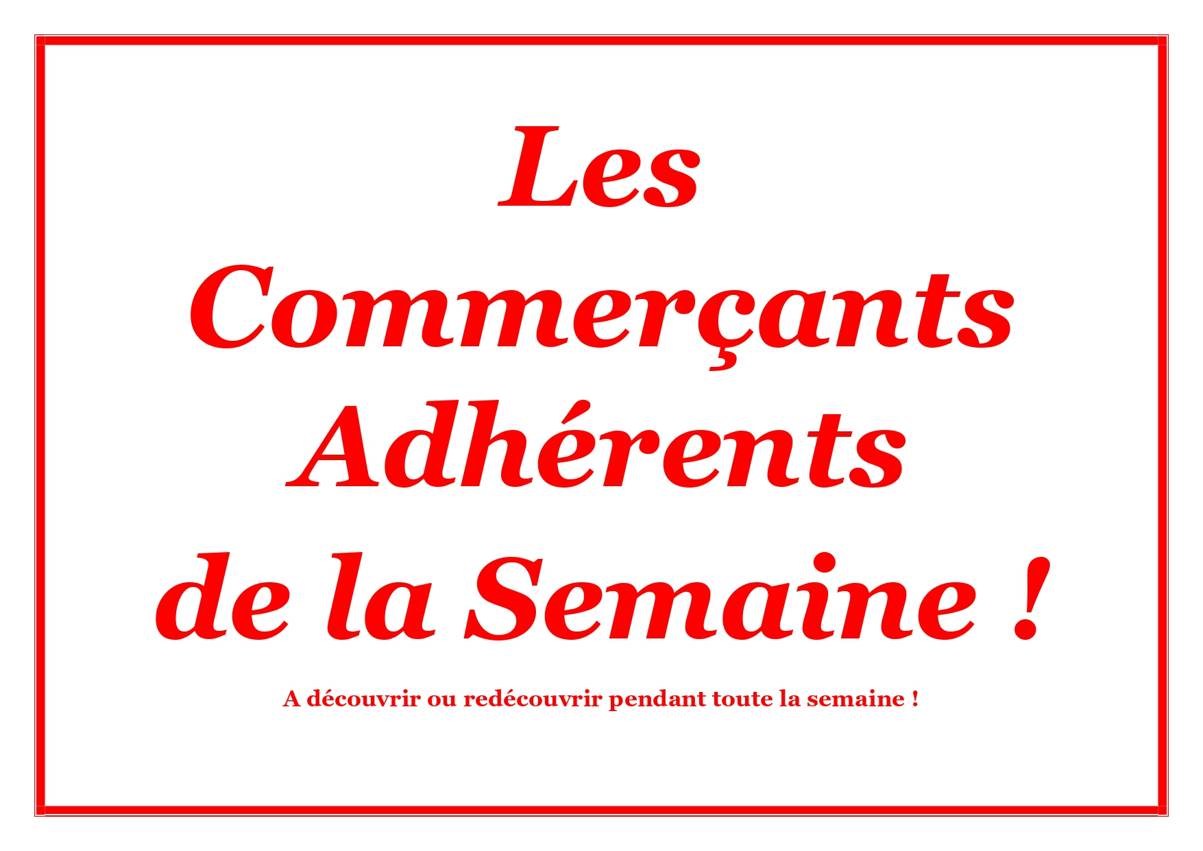 Nos commerçants adhérents de la Semaine ! – UCIA Chaumont Haute Marne